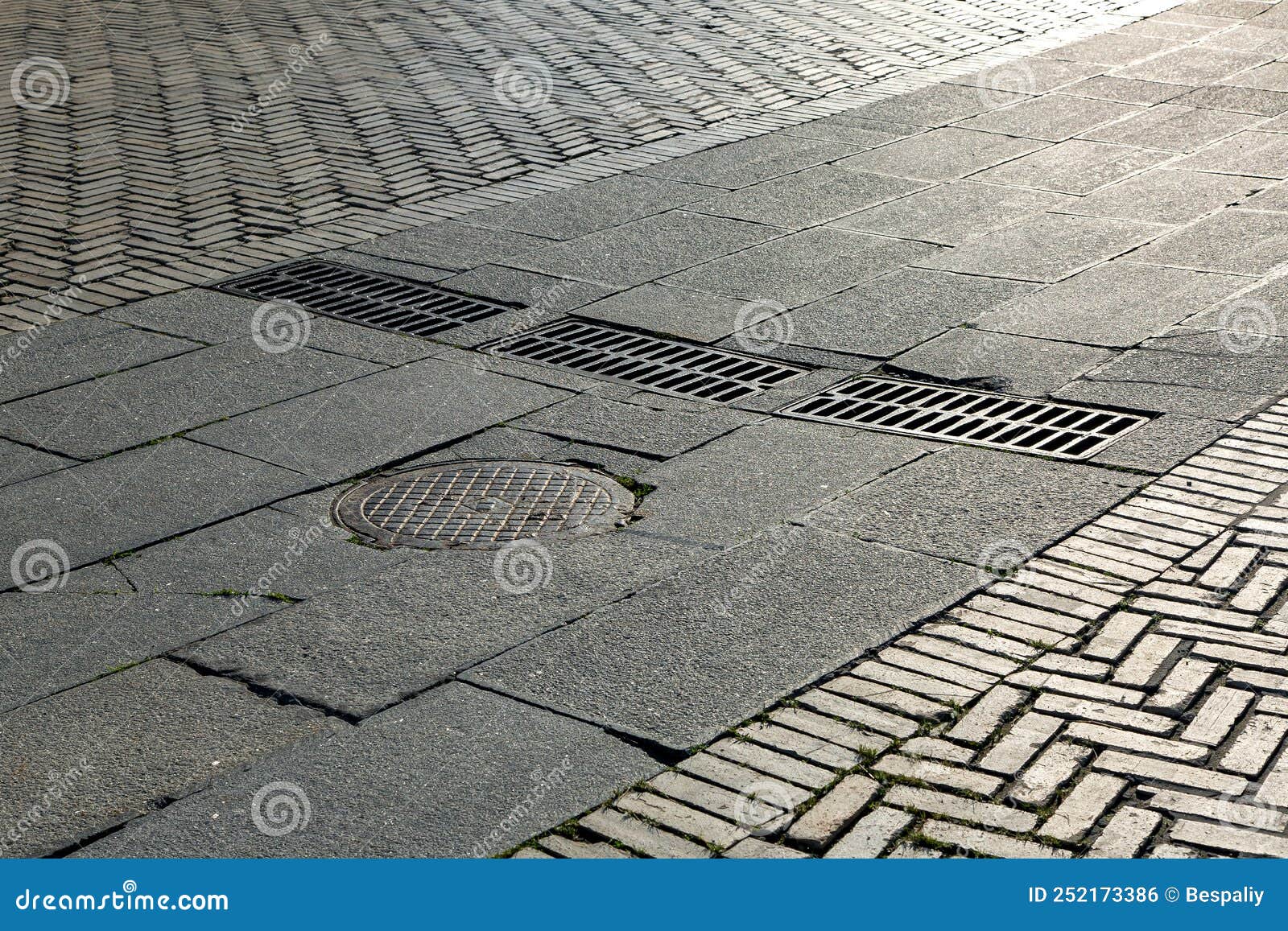 Rectangular Hatches Of The Lattice Of The Drainage System. Stock Image ...