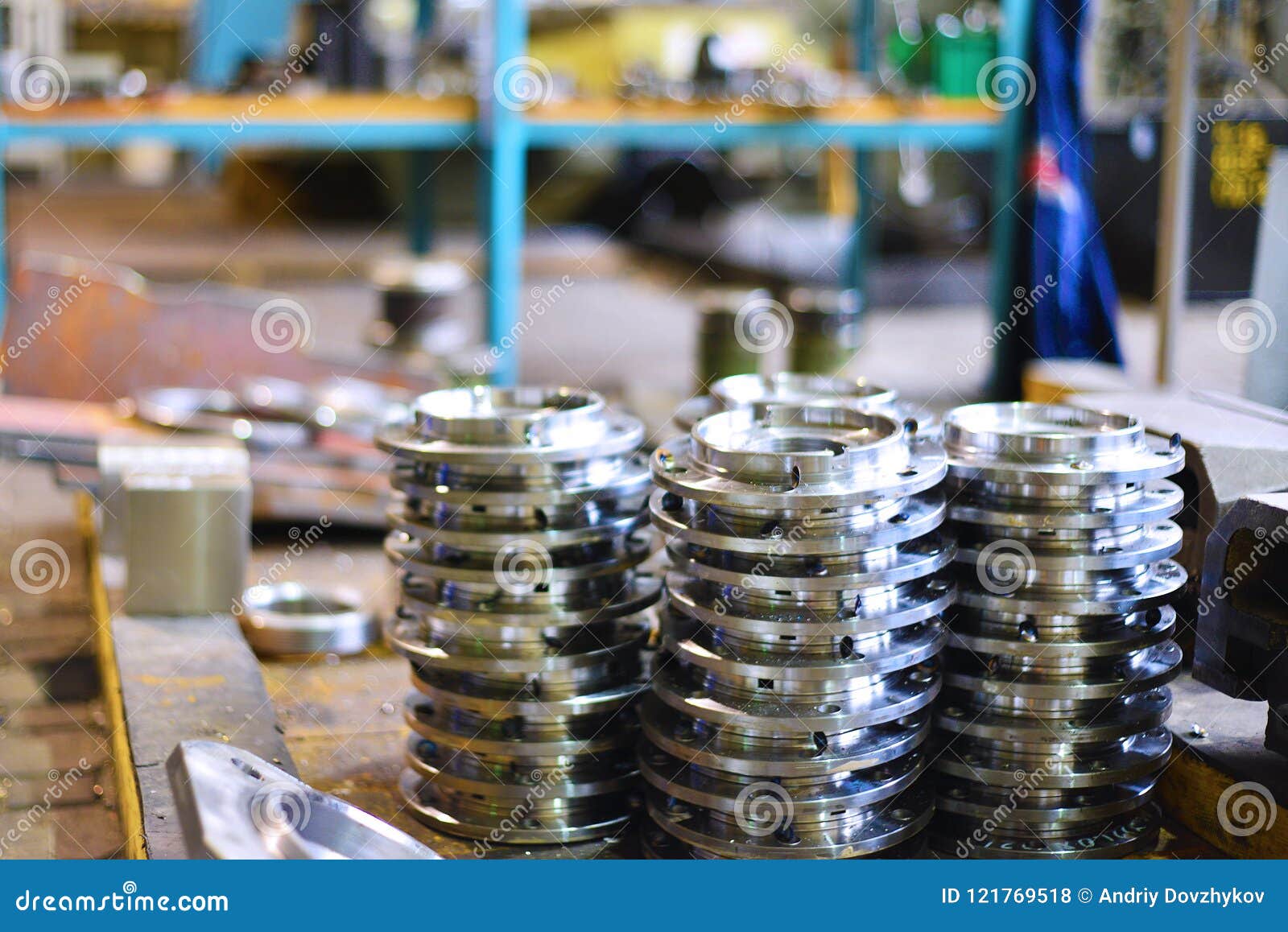 Round Iron Parts after Turning and Milling Processing are Located in ...