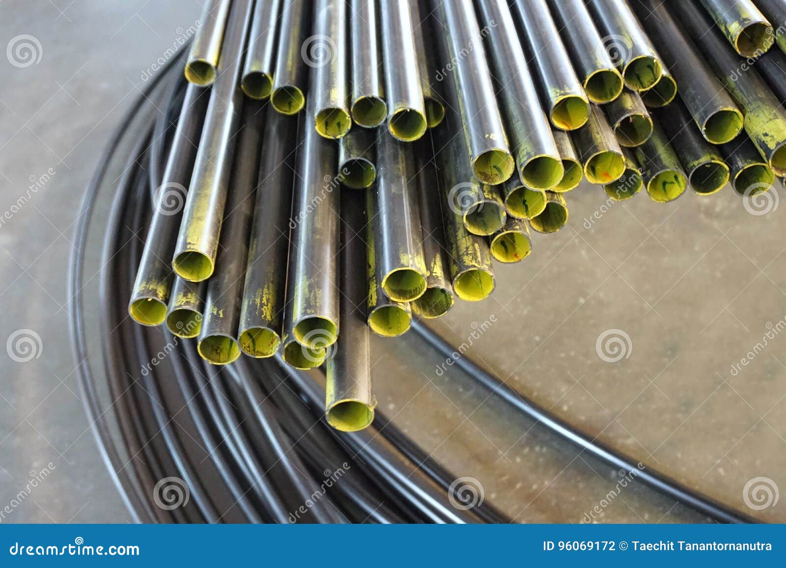 Round iron tube stock photo. Image of iron, manufacturing - 96069172