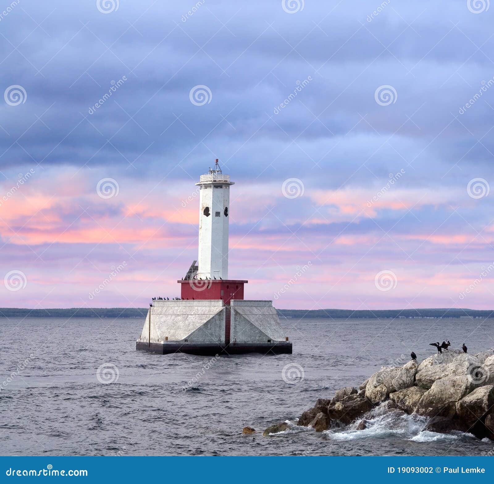 Round Island Lighthouse In Mackinac Island St. Ignace, Michigan Stock ...