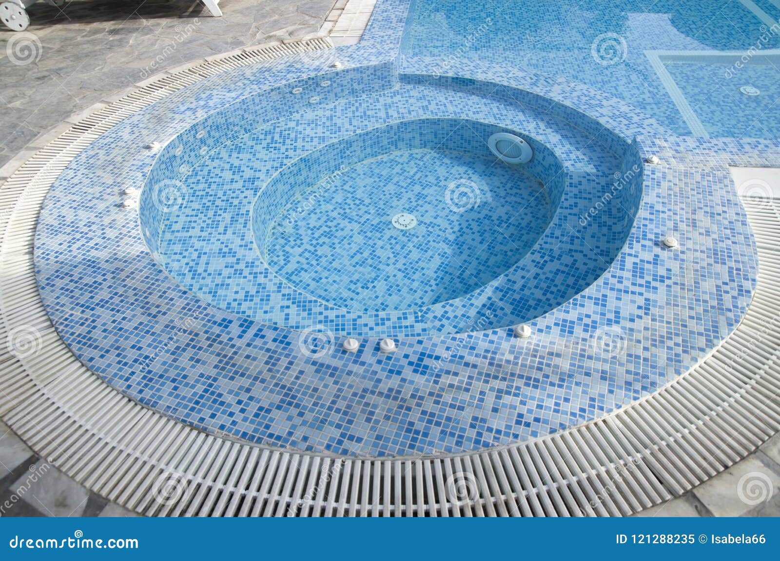 Round Jacuzzi in the Outdoor Pool Stock Image - Image of decorative ...