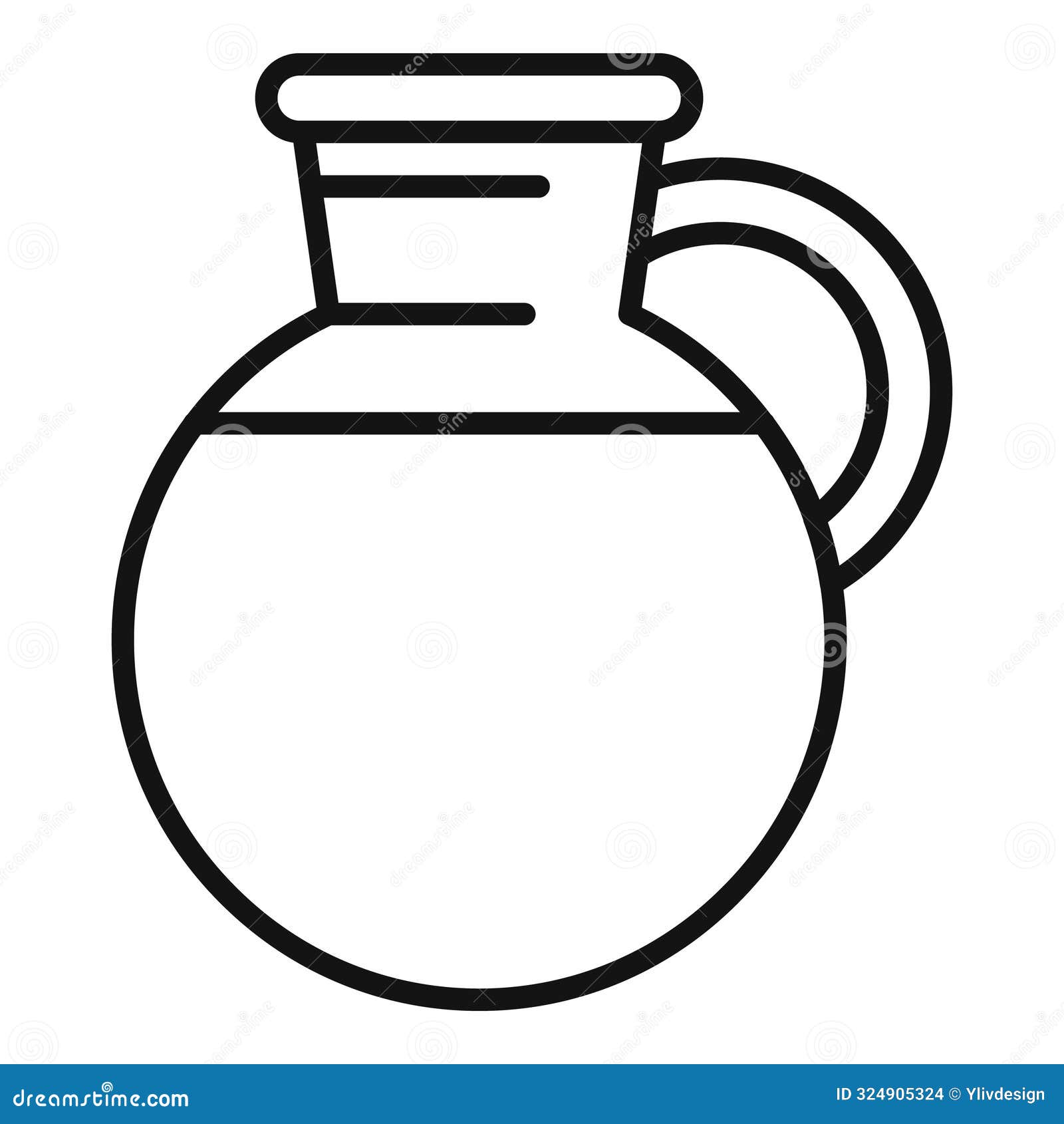 Round Jug is Containing Water for Drinking Stock Vector - Illustration ...