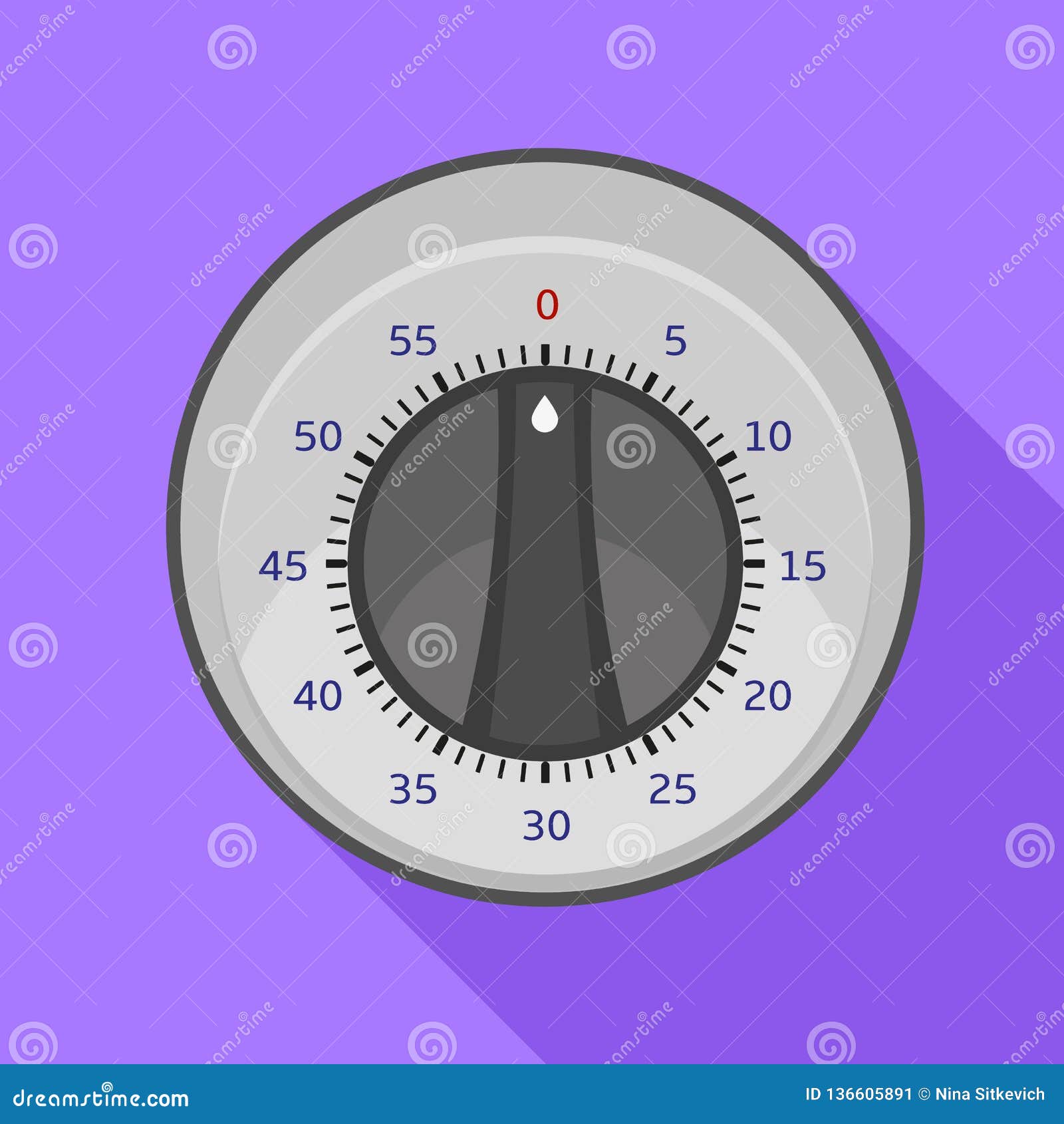 Round Kitchen Timer Icon, Flat Style Stock Vector - Illustration of ...