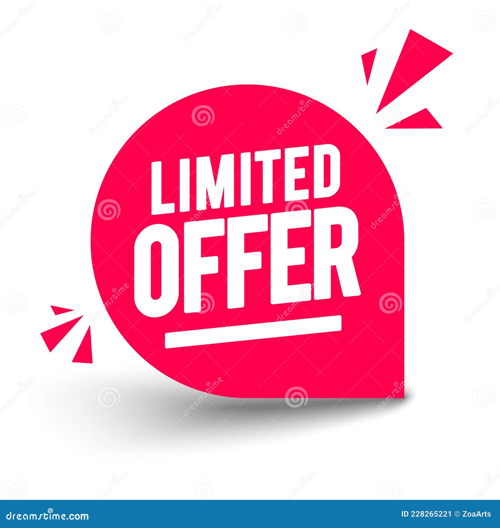 Vector Illustration Modern Red Round Label with Text Limited Offer ...