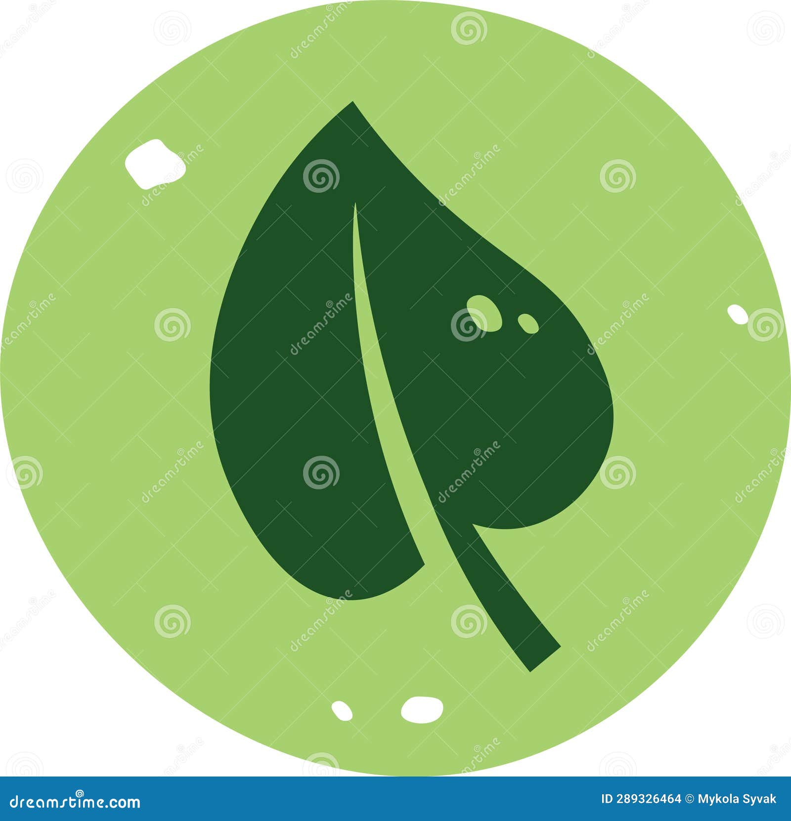 Round Label with Leaf stock vector. Illustration of element - 289326464