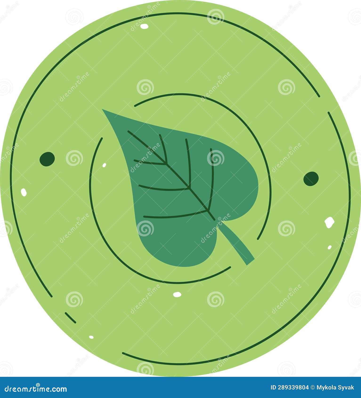 Round Label with Leaf stock vector. Illustration of isolated - 289339804