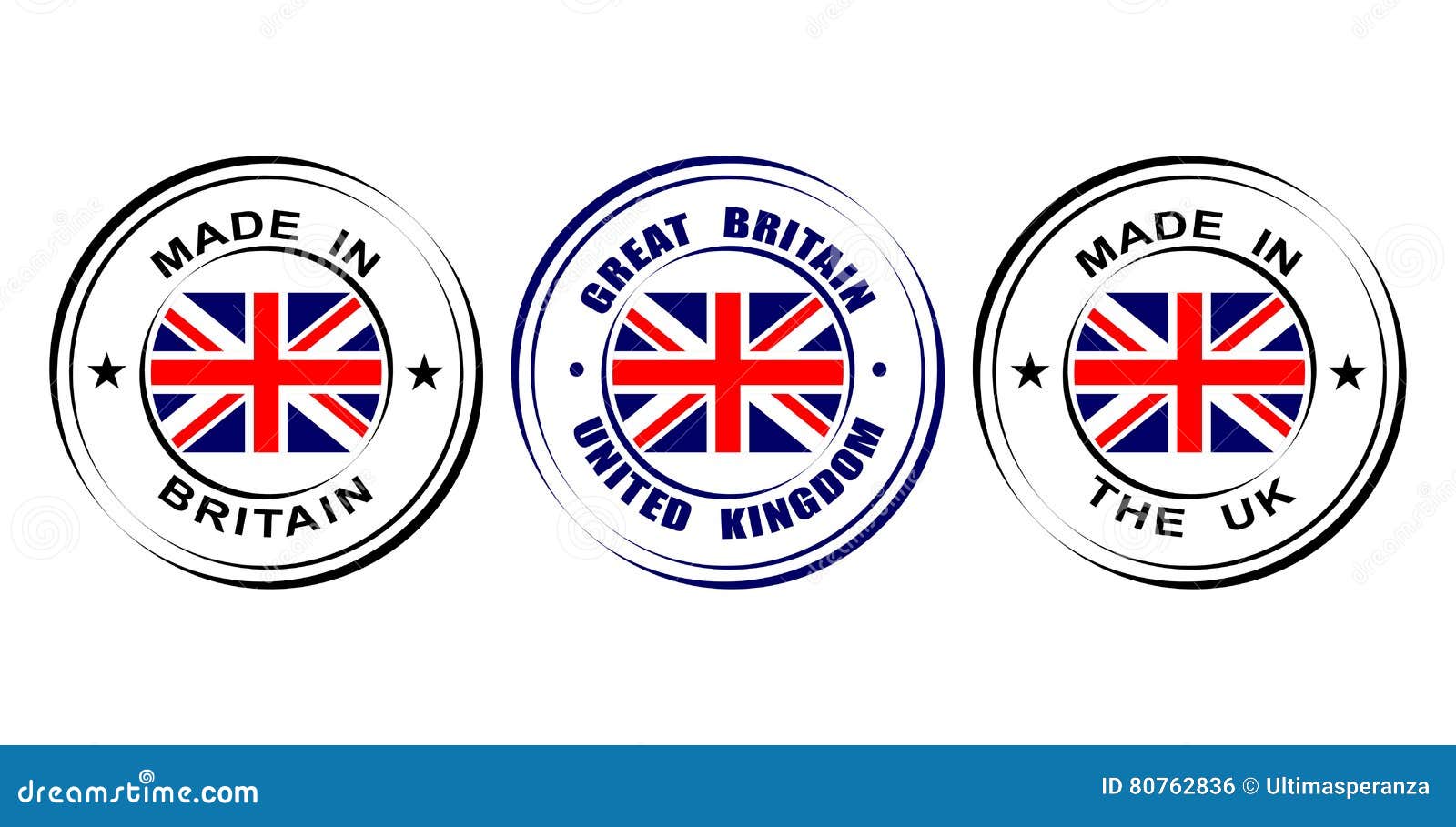 Round Label "Made in Great Britain, United Kingdom" with Flag Stock ...