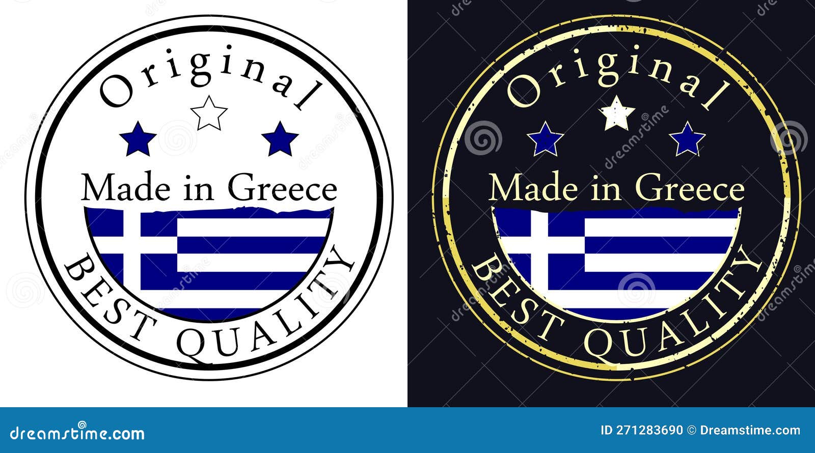 Round Labels with Flag, Original Best Quality. Vector Illustration of ...
