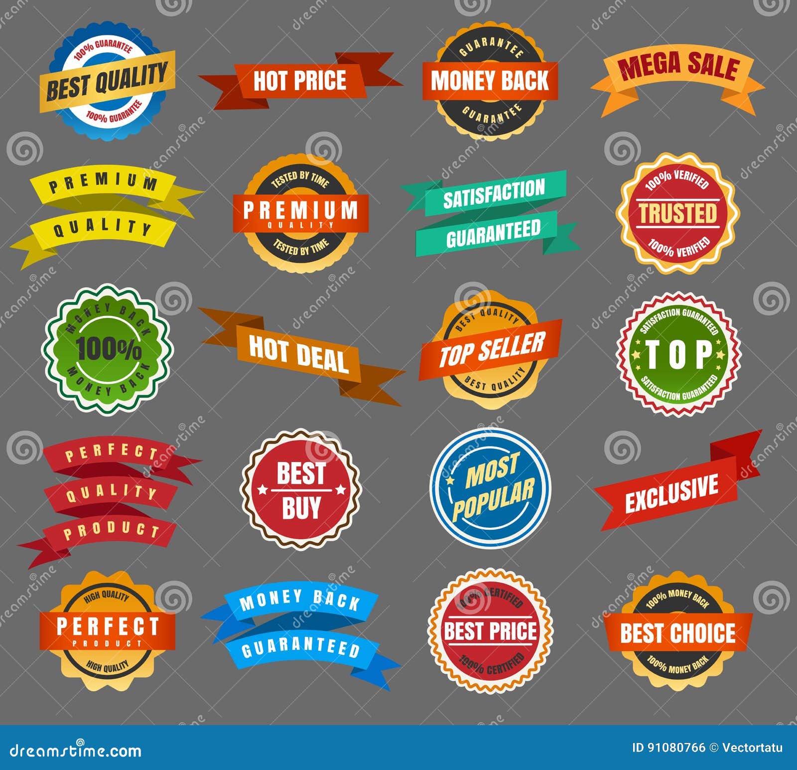 Round labels and stickers stock vector. Illustration of design - 91080766