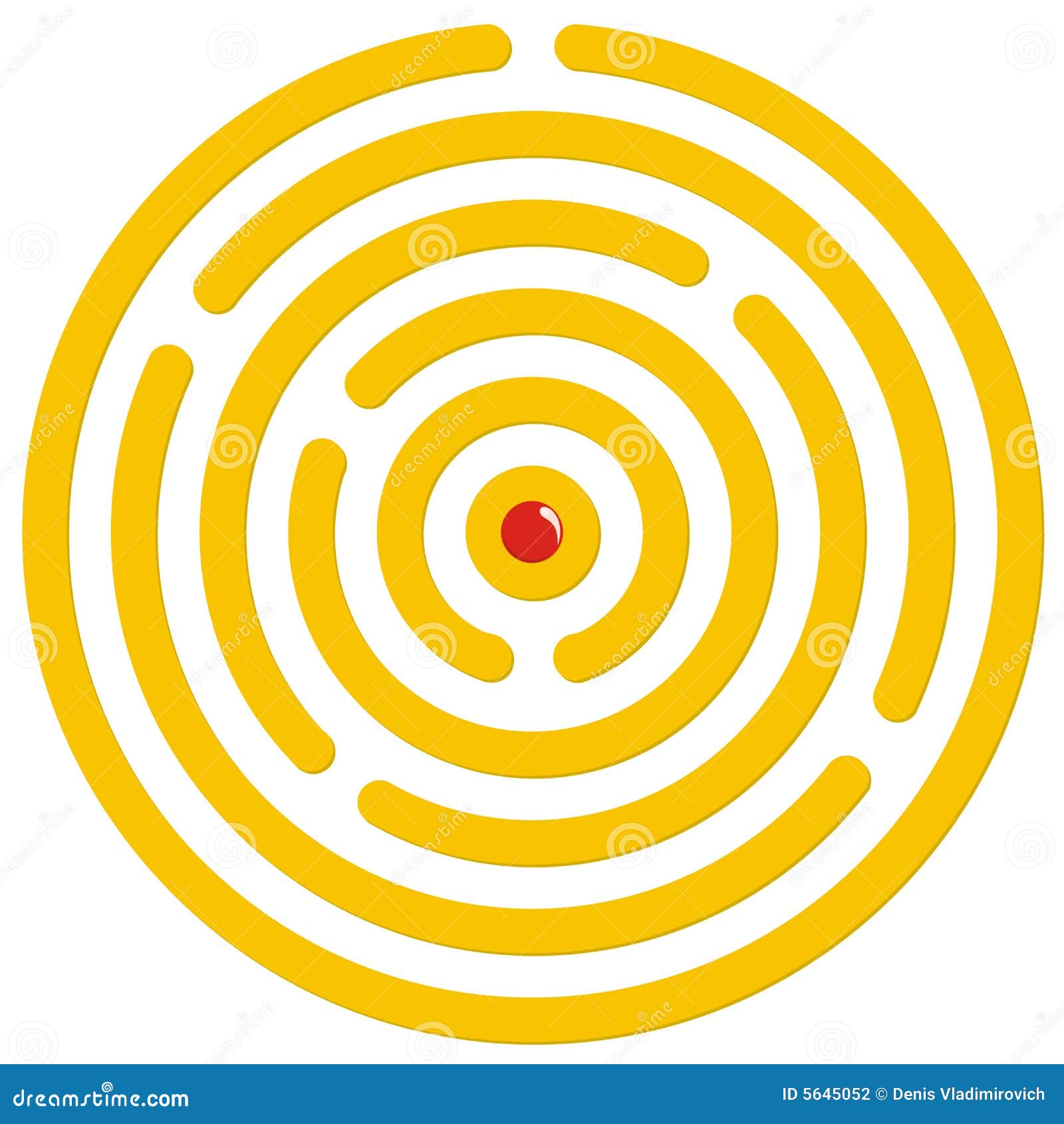 Round labyrinth stock vector. Illustration of sphere, center - 5645052