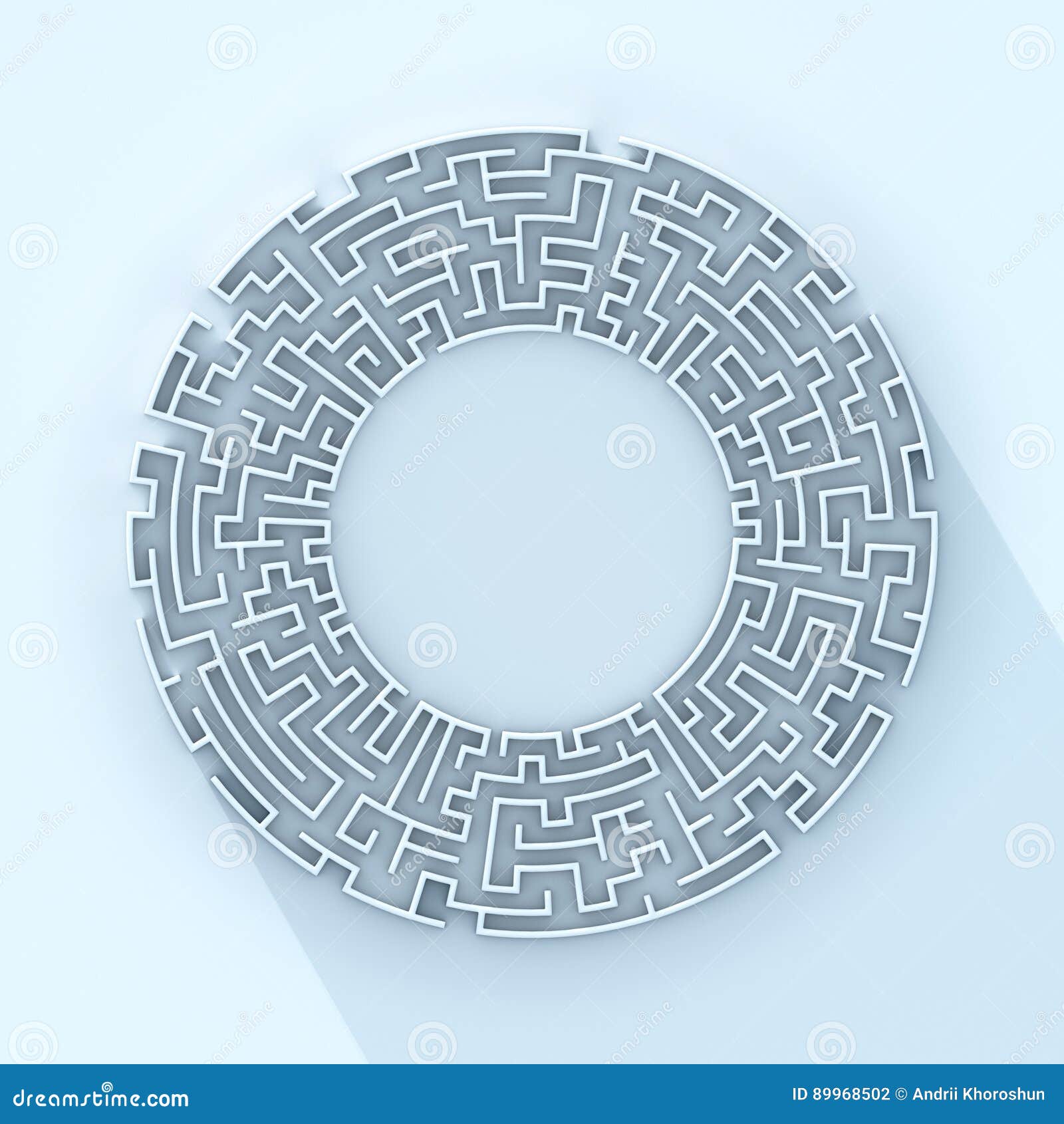Round Labyrinth Concept 3d Rendering Stock Illustration - Illustration ...