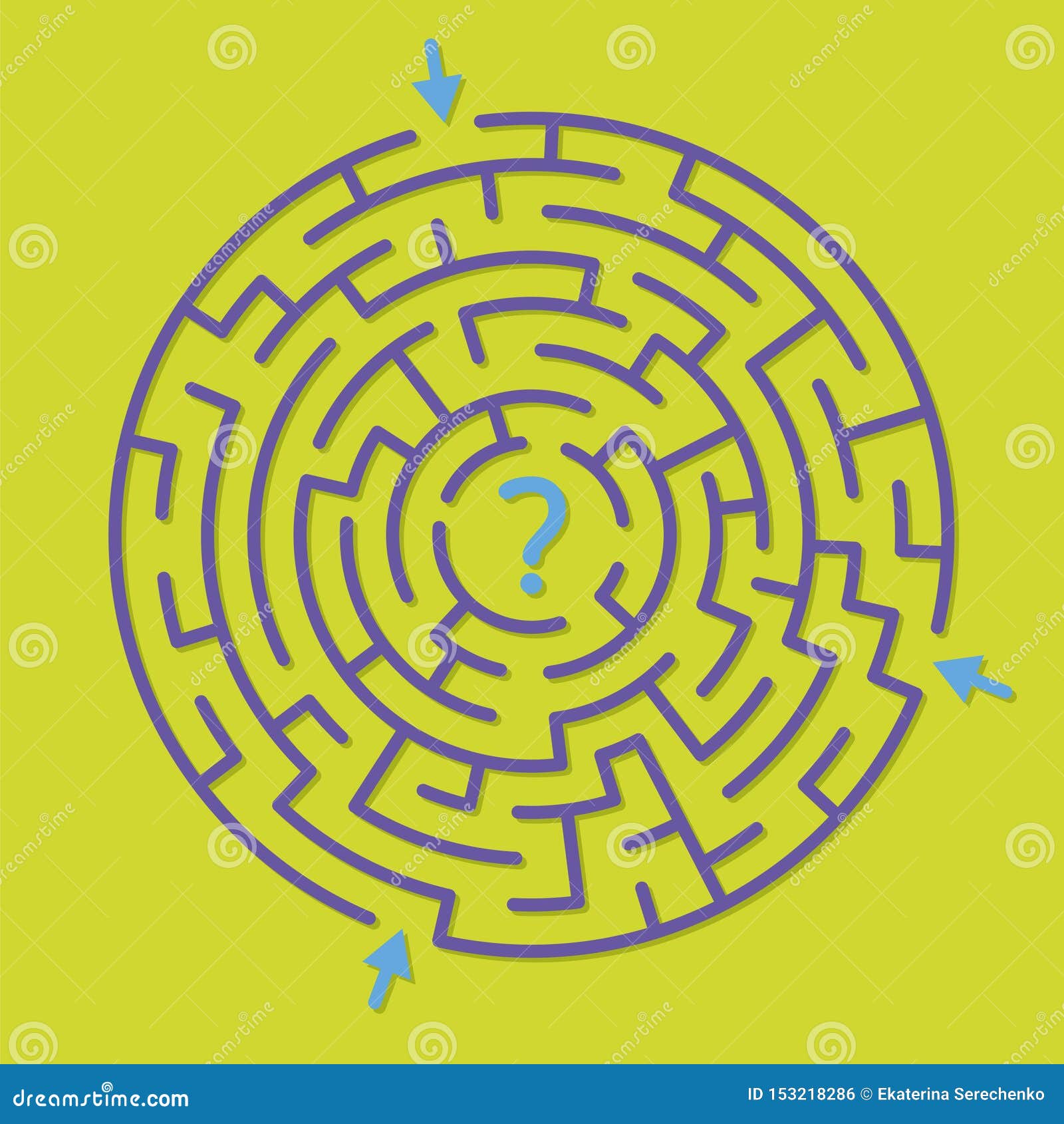 Round Labyrinth Maze Game, Find Right Path Stock Vector - Illustration ...