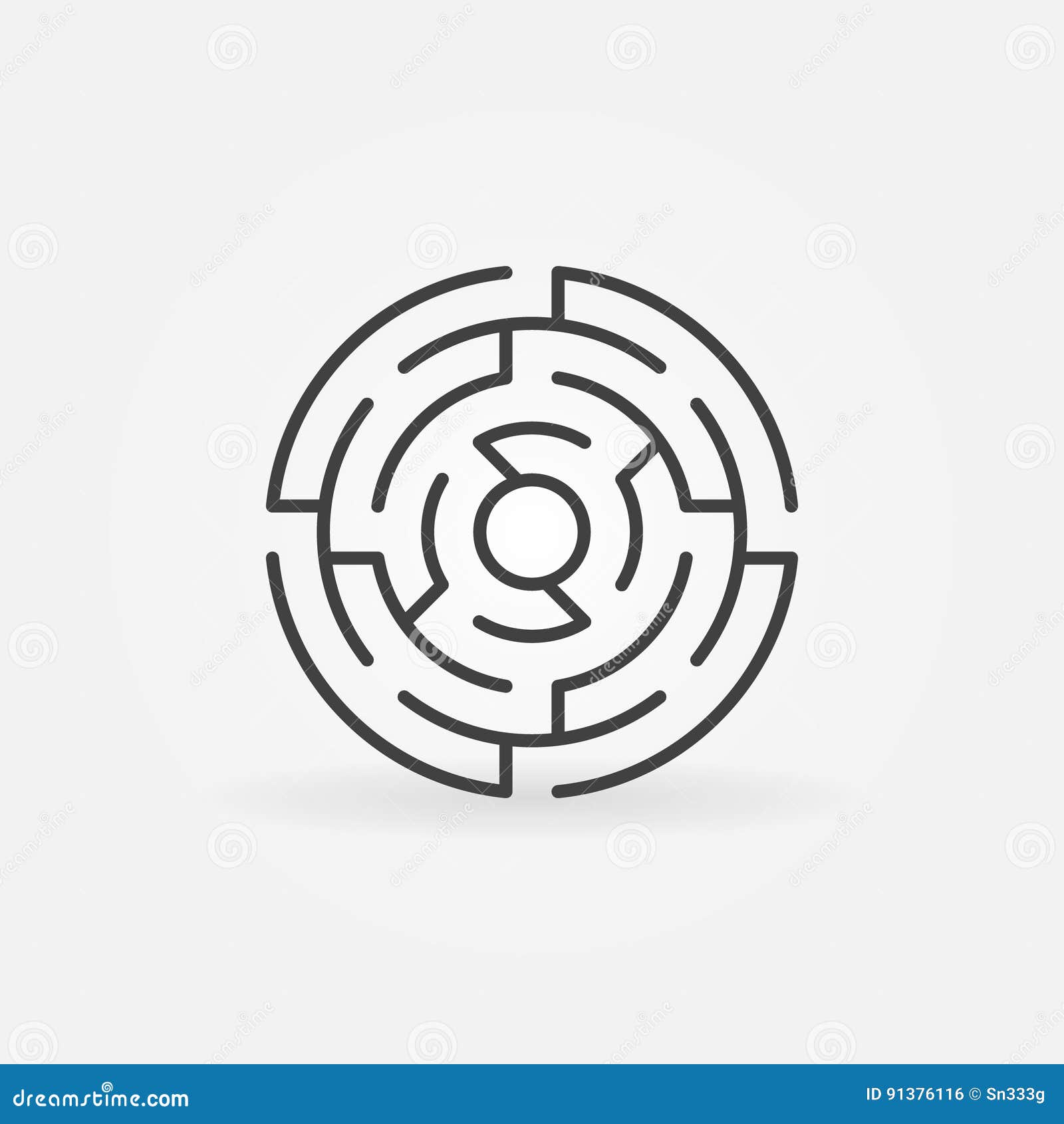 Round Labyrinth Vector Icon Stock Vector - Illustration of maze ...