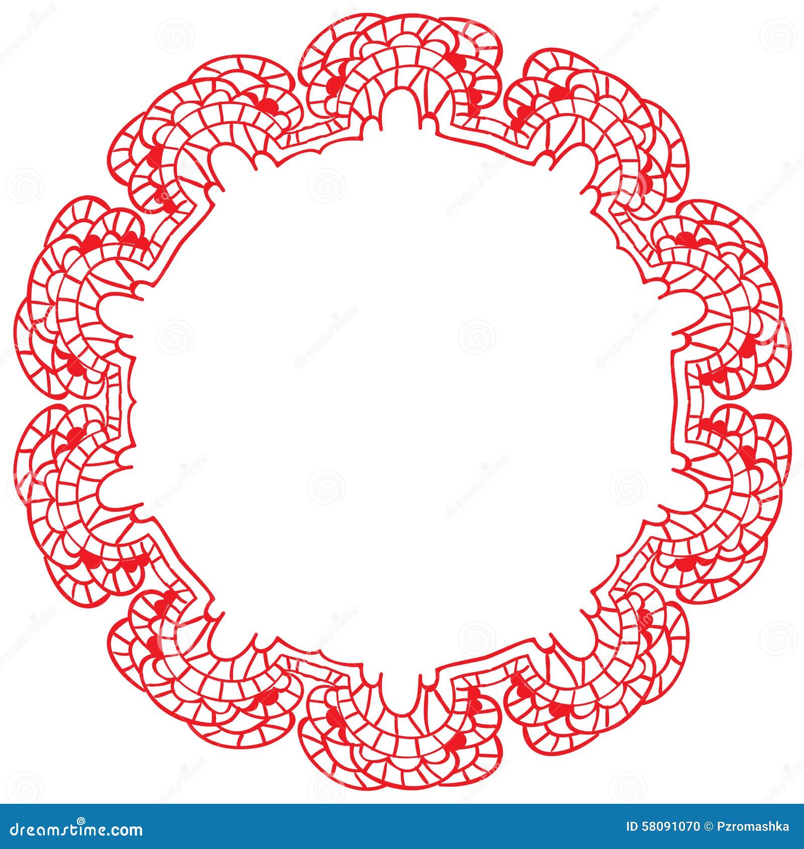 Round Lacy Frame on a White Background Stock Vector - Illustration of ...