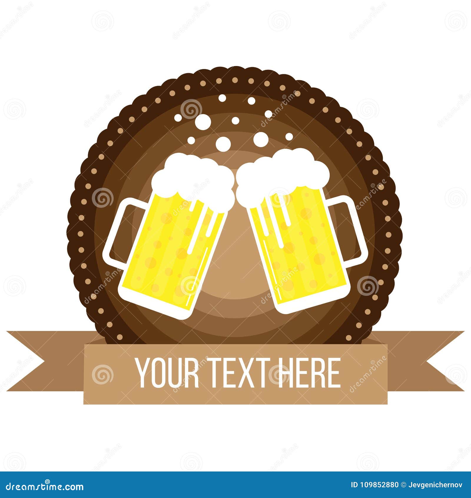 Round Lager Beer Pints Badge Flat Style Stock Vector - Illustration of ...