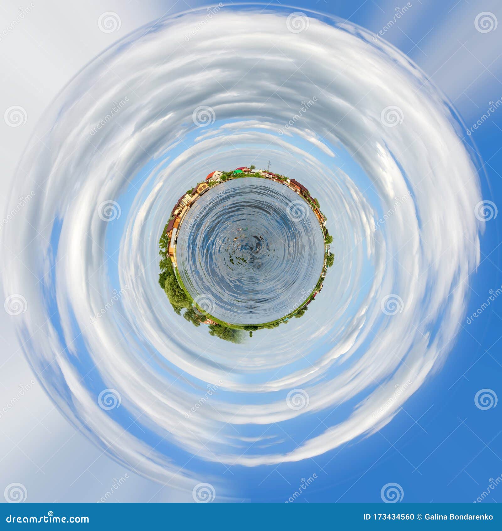 Round Landscape in the Shape of a Planet Stock Photo - Image of ...
