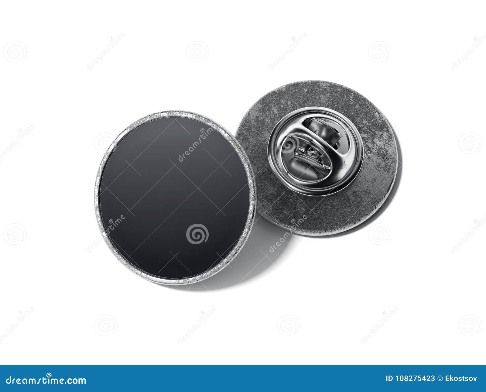 Round Lapel Pin with Black Blank Face. 3d Rendering Stock Illustration ...