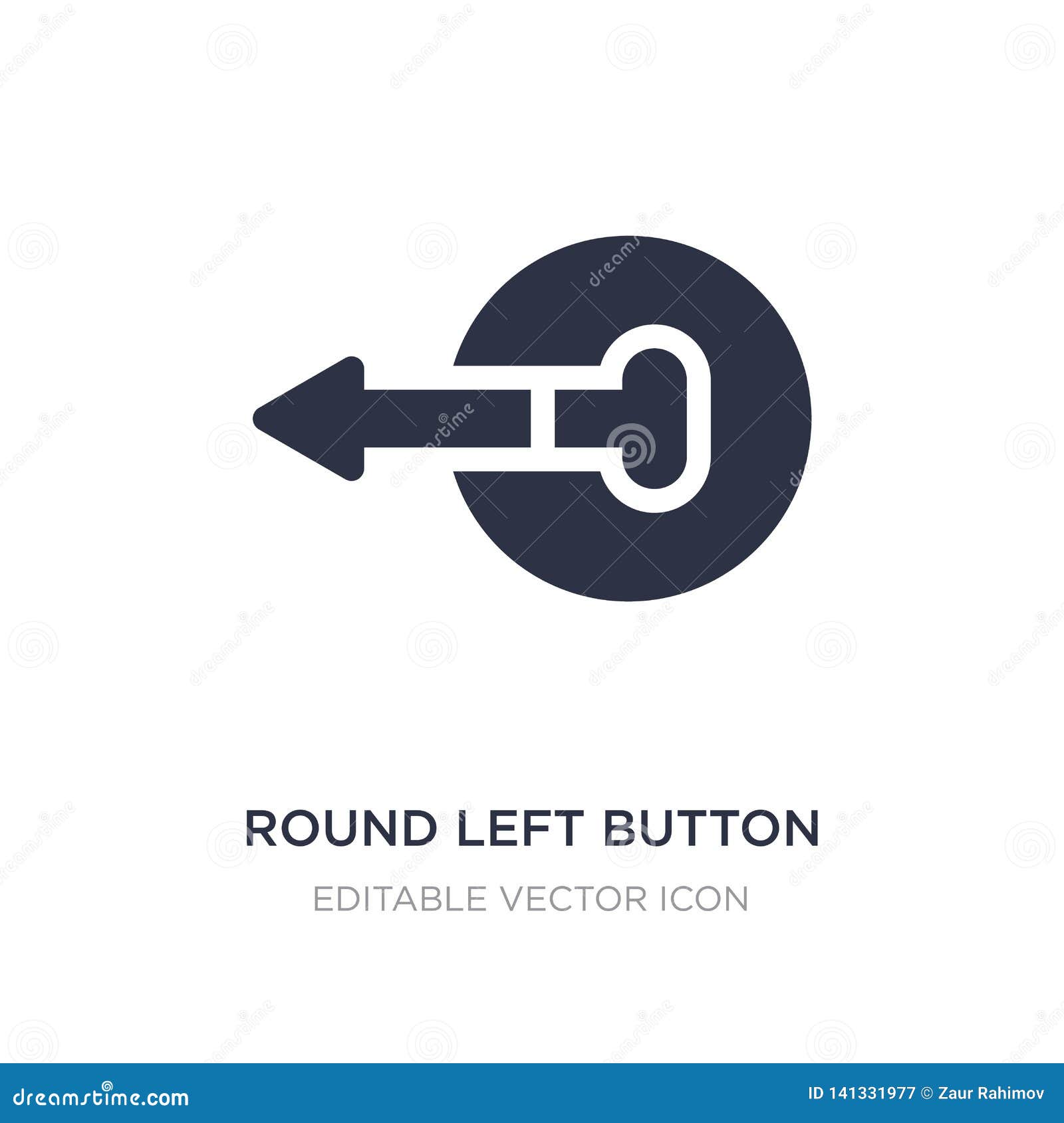 Round Left Button Icon on White Background. Simple Element Illustration ...