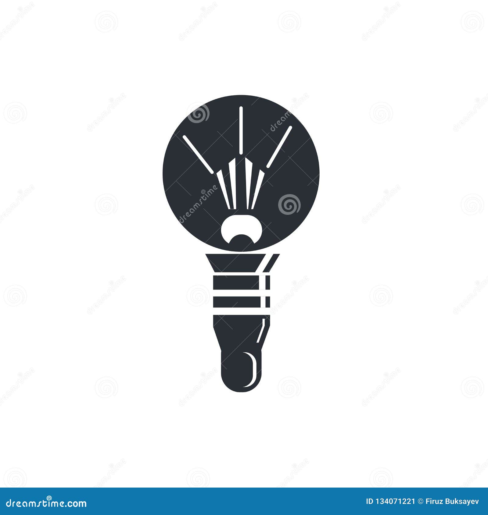 Round Light Bulb Icon Vector Sign And Symbol Isolated On White ...