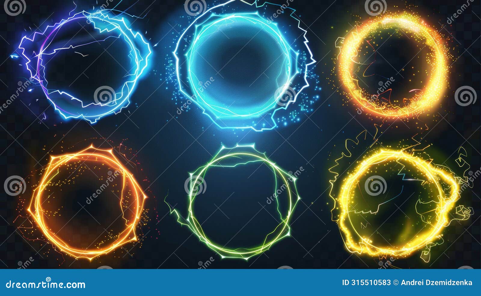 Energy Effect - Abstract Red And Blue Smoke Circles - Neon Glowing ...