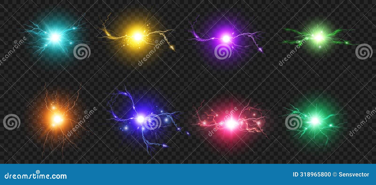 Round Lightning or Plasma Discharge Stock Vector - Illustration of ...