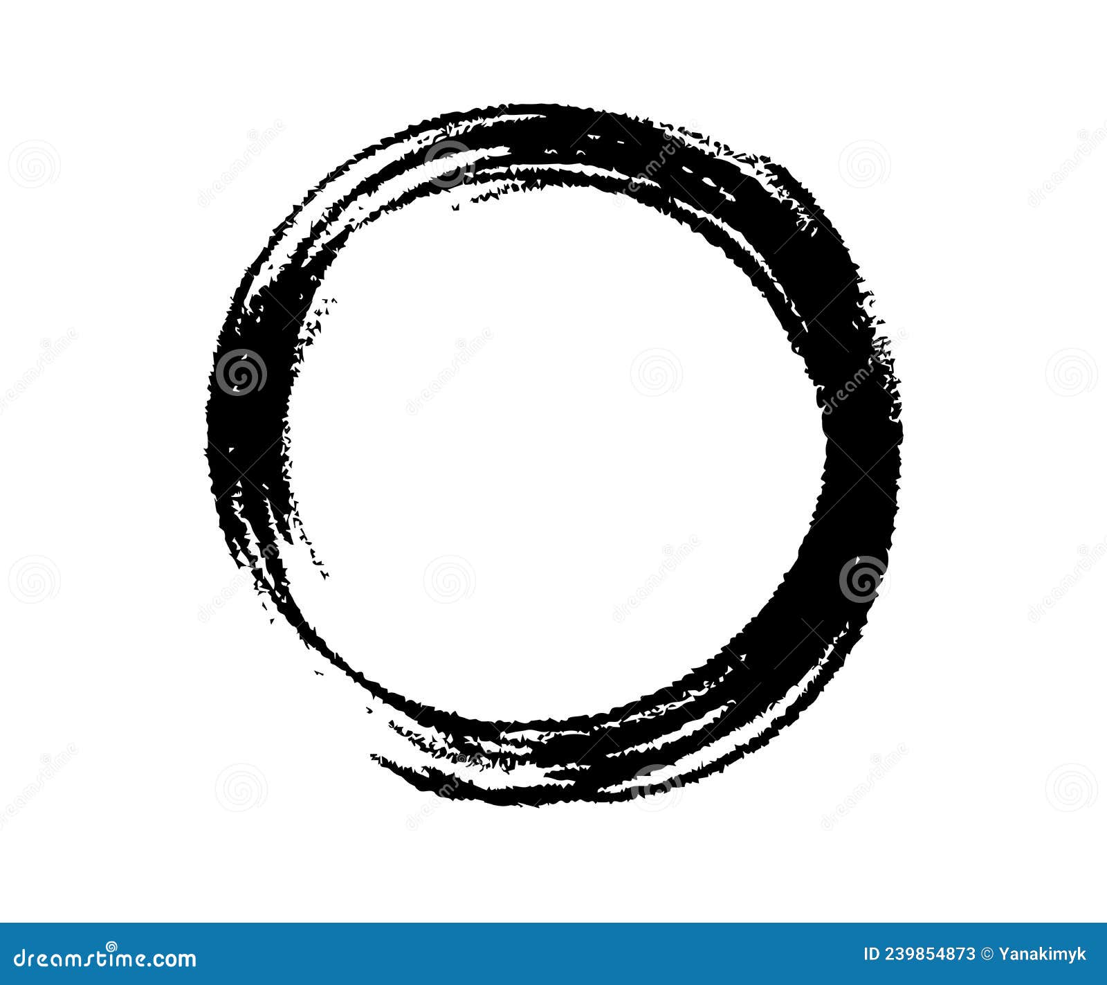 Round Line Drawing Abstract Black Brush Stroke Stock Vector ...