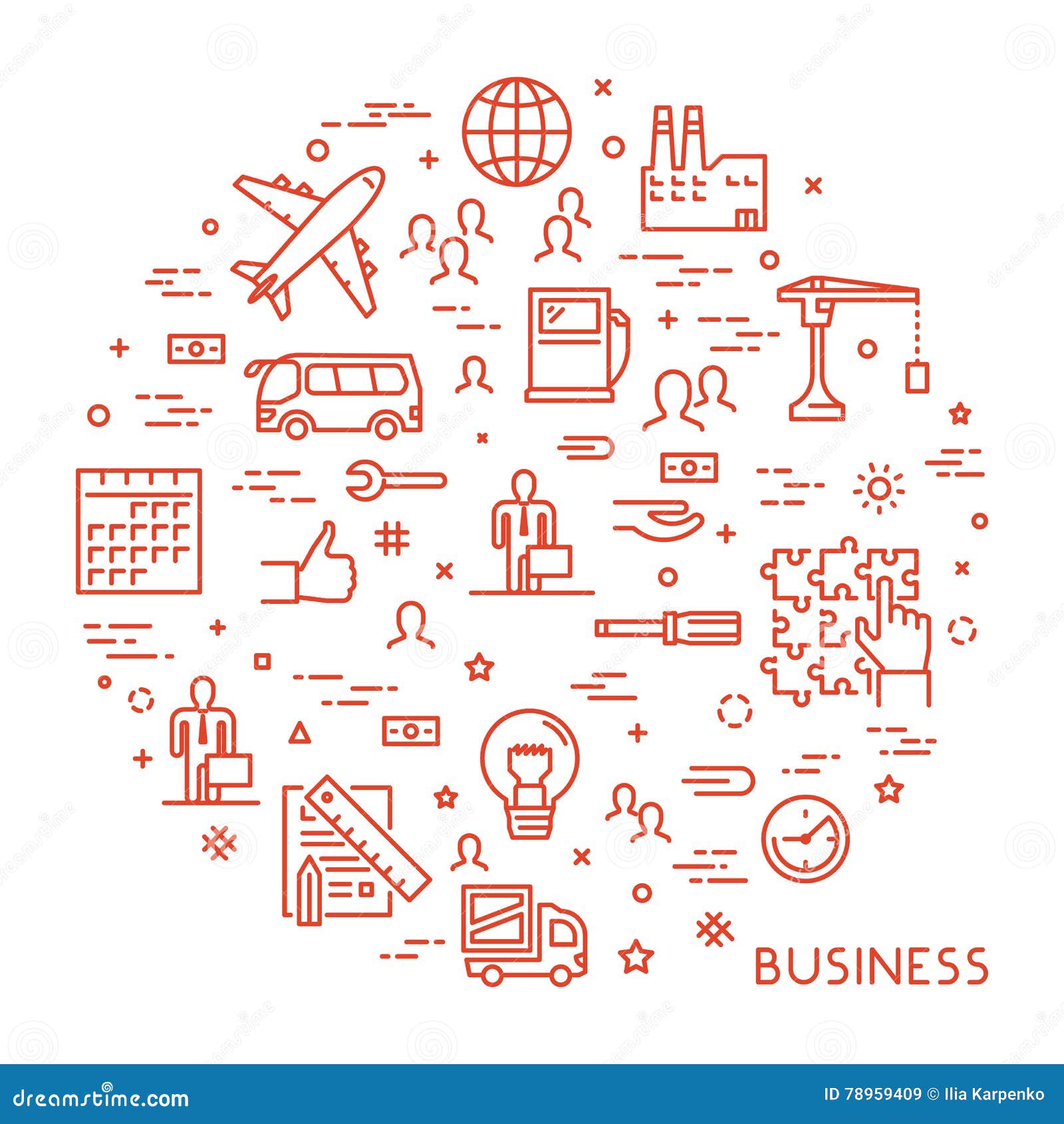 Round Linear Concept for Business. Stock Illustration - Illustration of ...