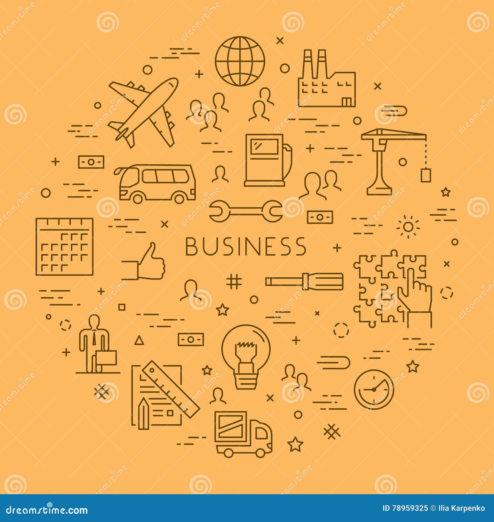 Vector Round Linear Concept for Business. Stock Illustration ... Vector Round Linear Concept for Business. Stock Illustration ...
