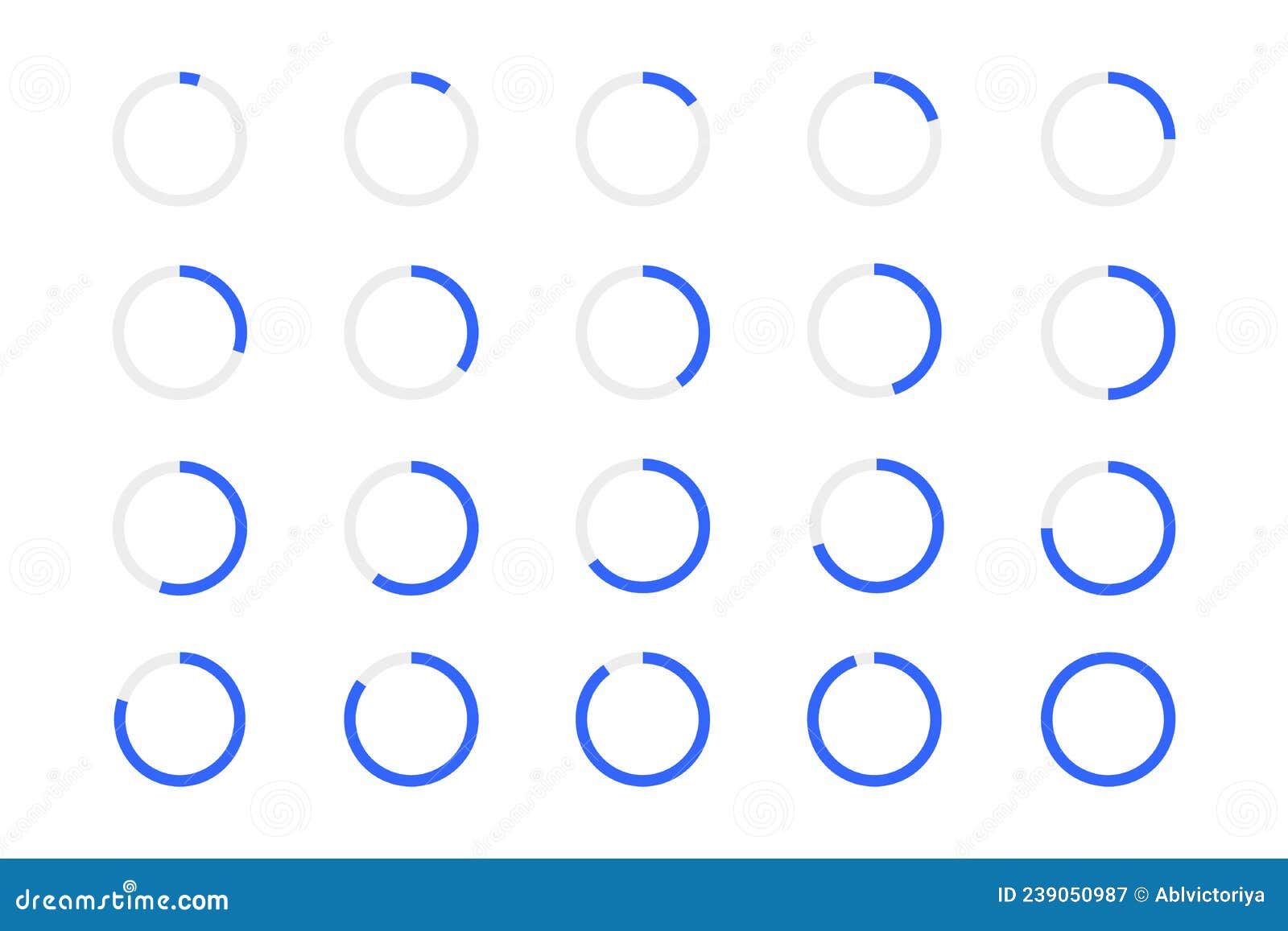 Round Loading Bars. Progress, Waiting or Download Symbols Set Stock ...