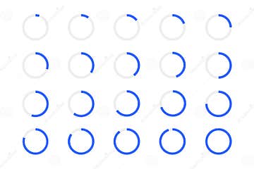 Round Loading Bars. Progress, Waiting or Download Symbols Set Stock ...