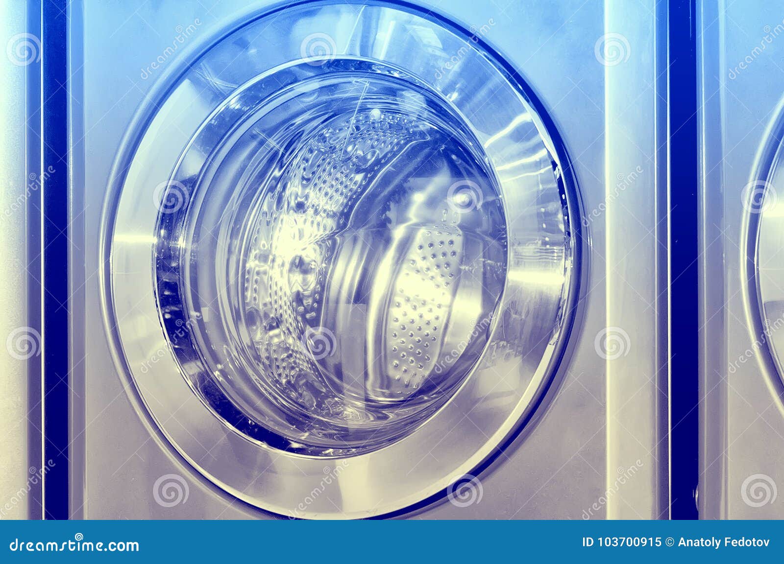 Round Loading Hatch of Industrial Washing Machine Stock Image - Image ...