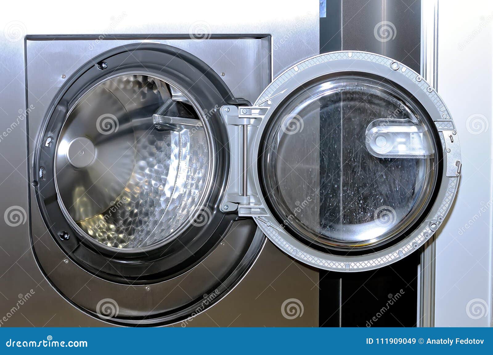 Round Loading Hatch of the Industrial Washing Machine Stock Image ...