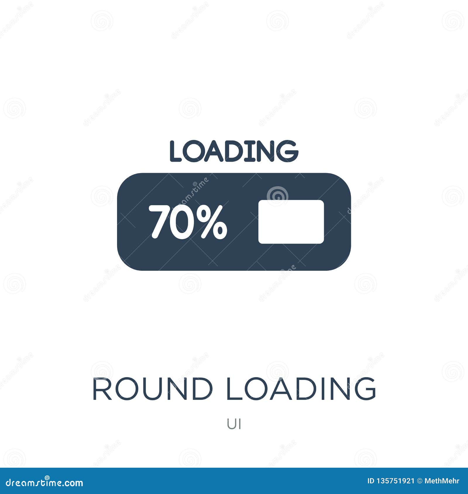Round Loading Progress Icon in Trendy Design Style. Round Loading ...