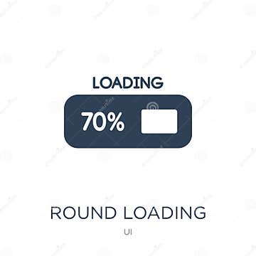 Round Loading Progress Icon in Trendy Design Style. Round Loading ...