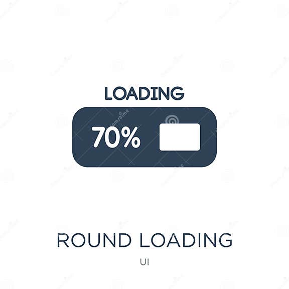 Round Loading Progress Icon in Trendy Design Style. Round Loading ...
