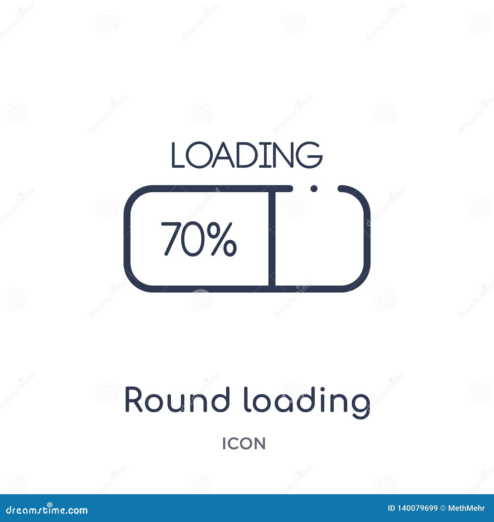 Round Loading Progress Icon from User Interface Outline Collection ...