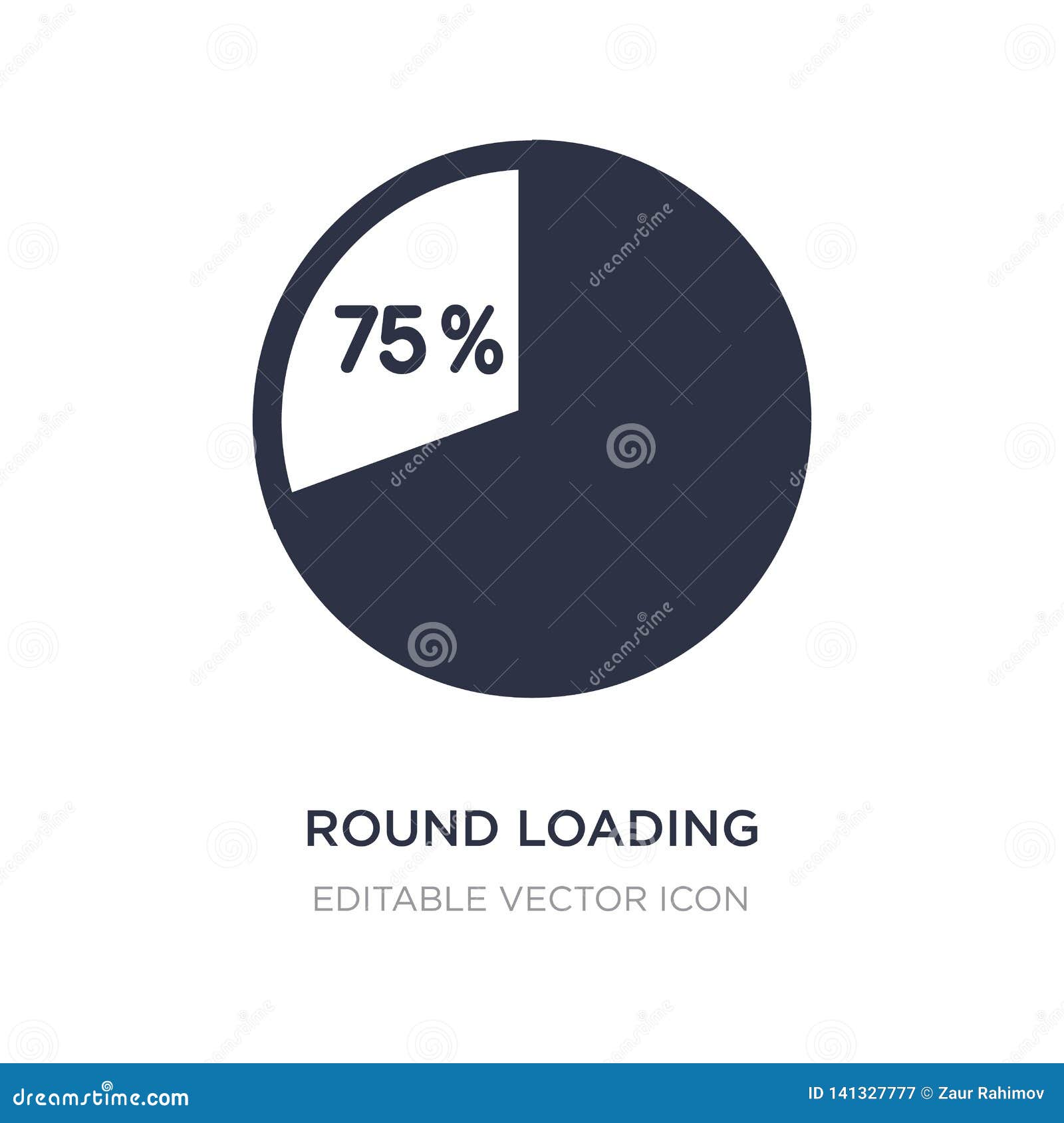 Round Loading Progress Icon on White Background. Simple Element ...