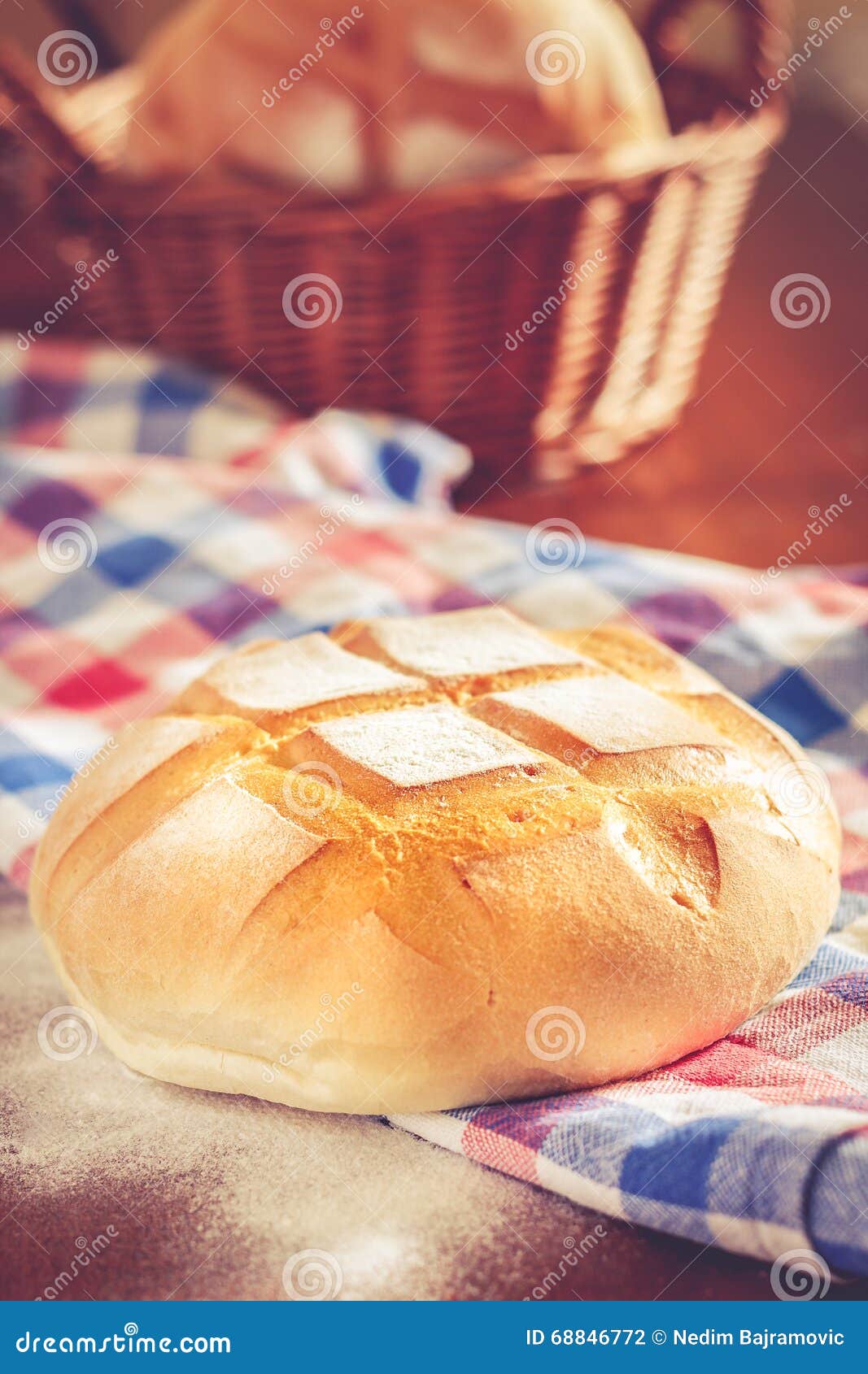 Round loaf of bread stock photo. Image of baked, natural - 68846772