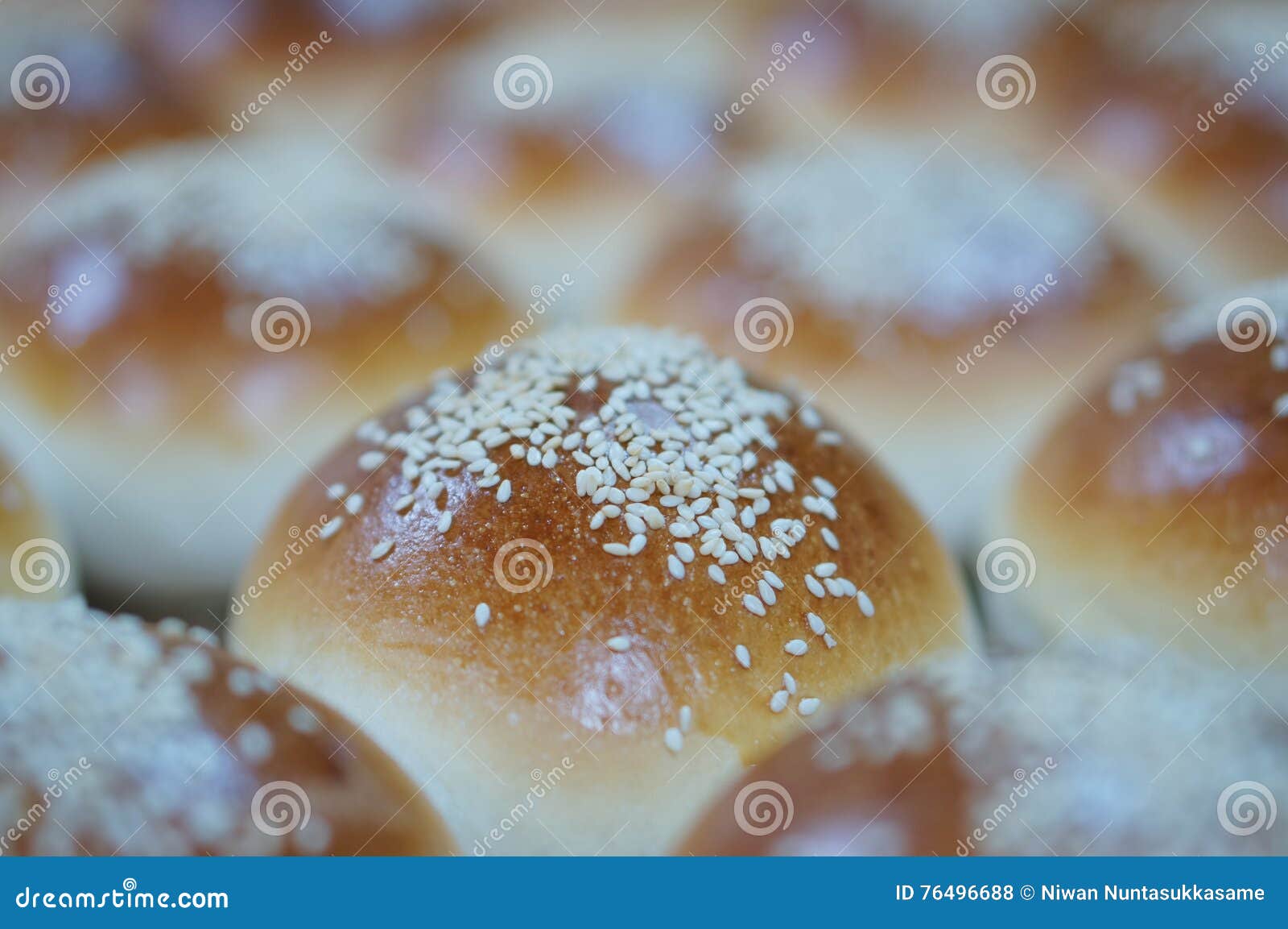 Round Loaf of Bread with Sesame Seeds Stock Photo - Image of fresh ...