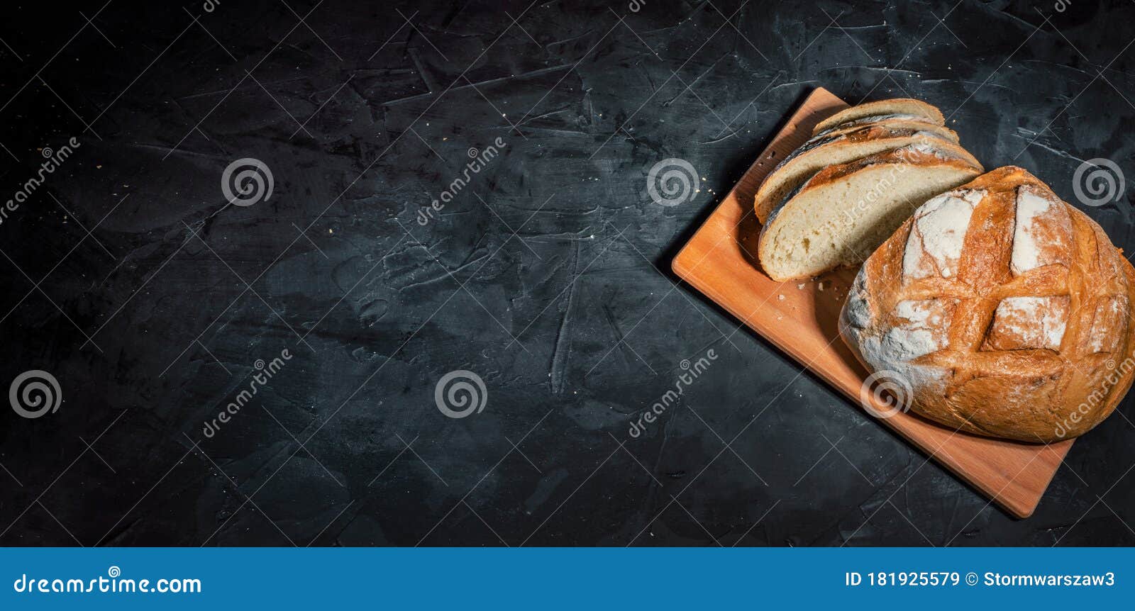 Round Loaf Bread with Some Slices Cut Stock Image - Image of wheat ...