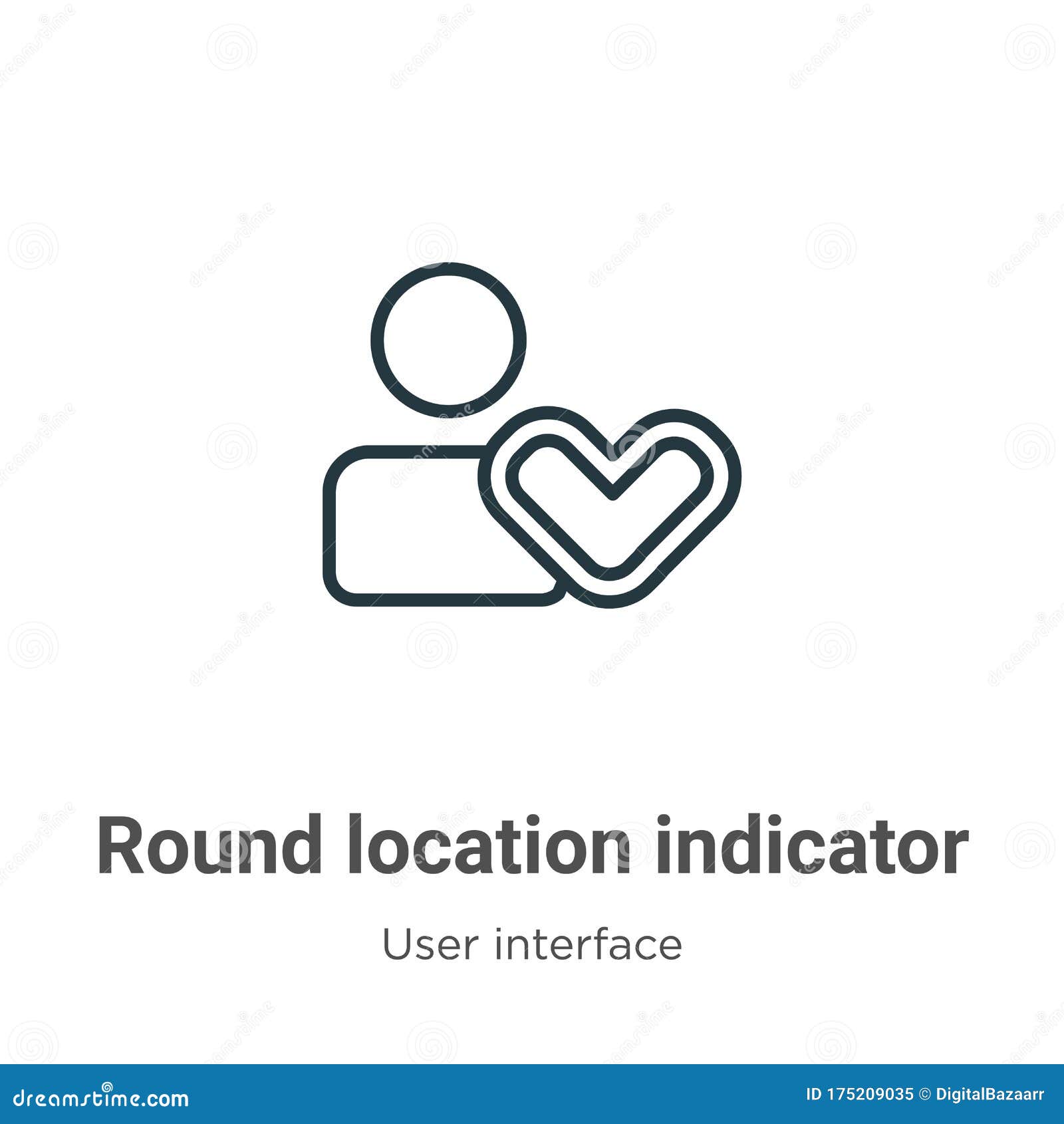 Round Location Indicator Outline Vector Icon. Thin Line Black Round ...