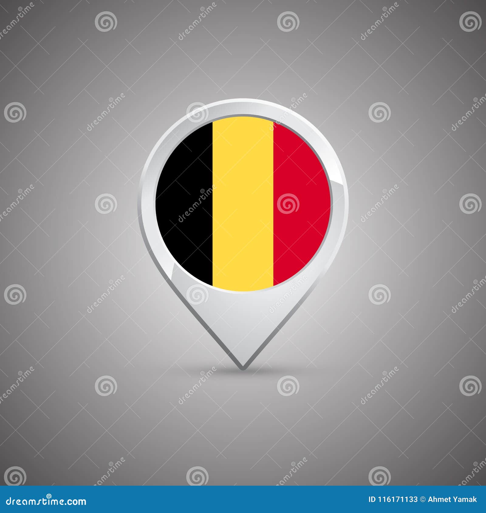 Round Location Pin with Flag of Belgium Stock Vector - Illustration of ...