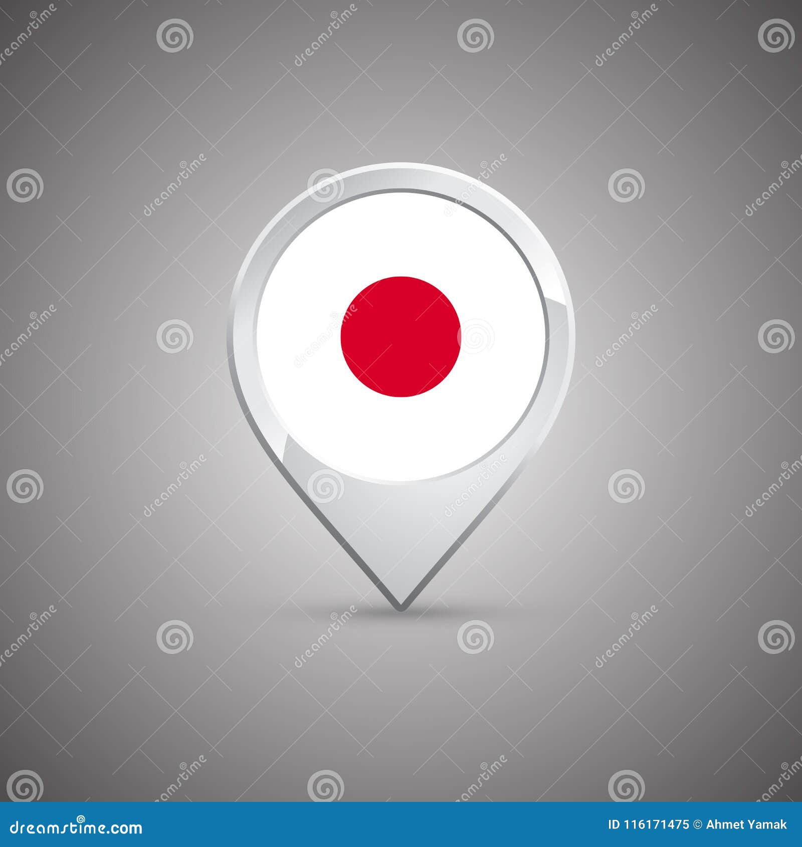 Round Location Pin with Flag of Japan Stock Illustration - Illustration ...