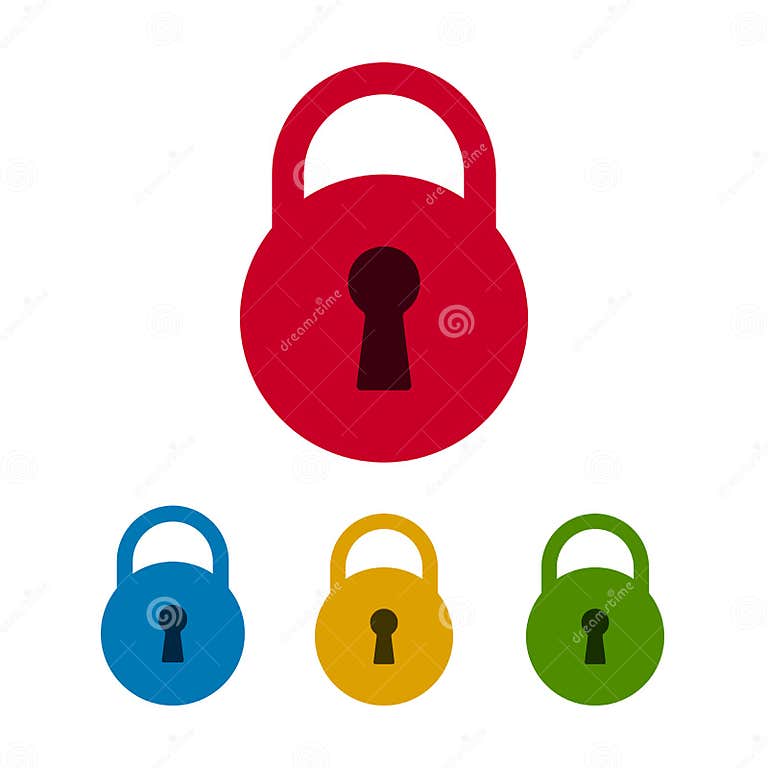 Round lock icons stock illustration. Illustration of protection - 147330443