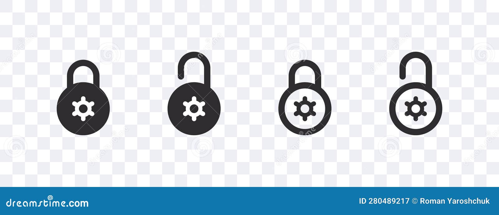Round Locks Icons. Padlocks Icons. Security Symbol Icons Stock ...