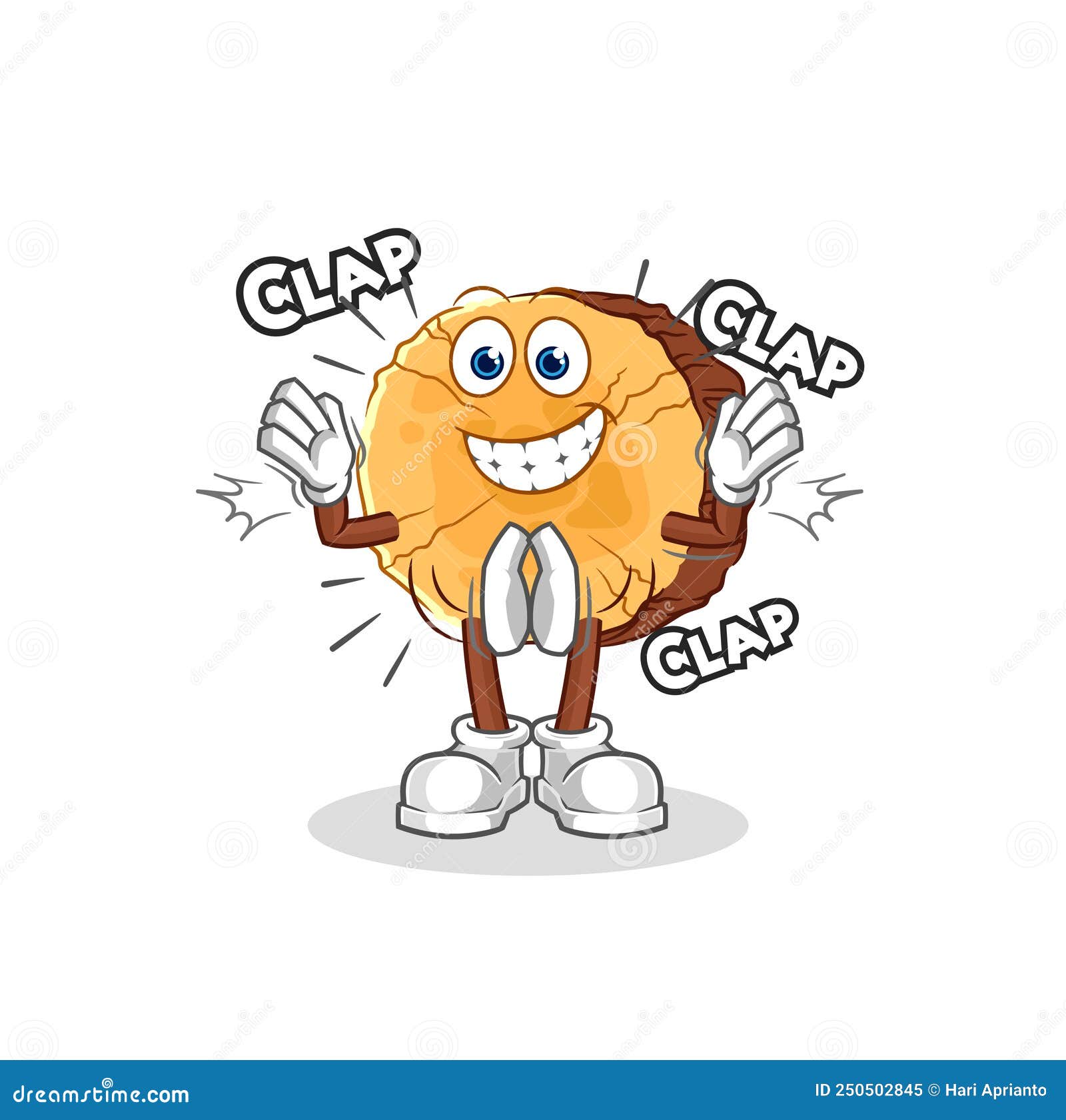 Round Log Applause Illustration. Character Vector Stock Vector ...