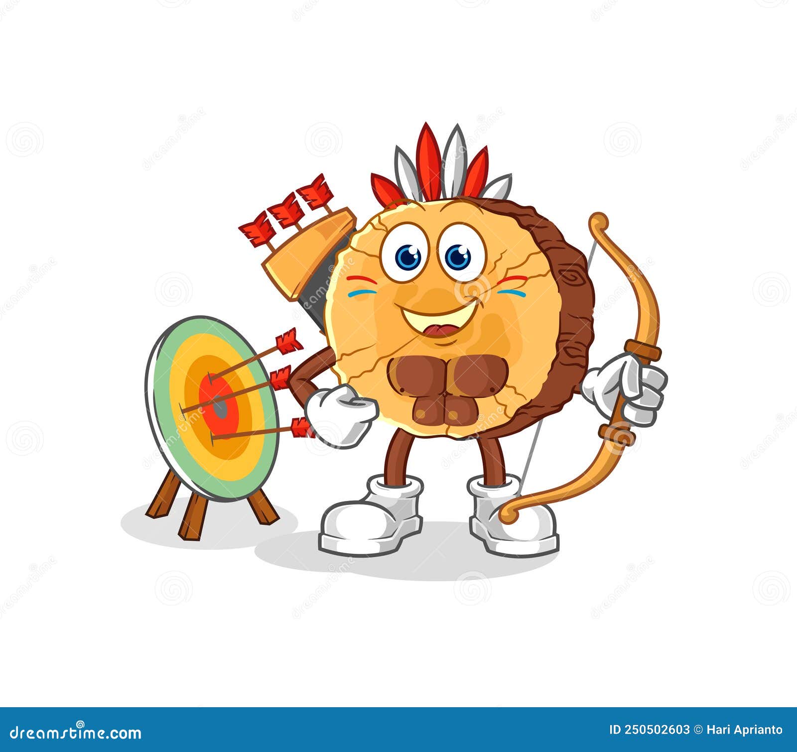 Round Log Native American Tribe. Cartoon Mascot Vector Stock Vector ...