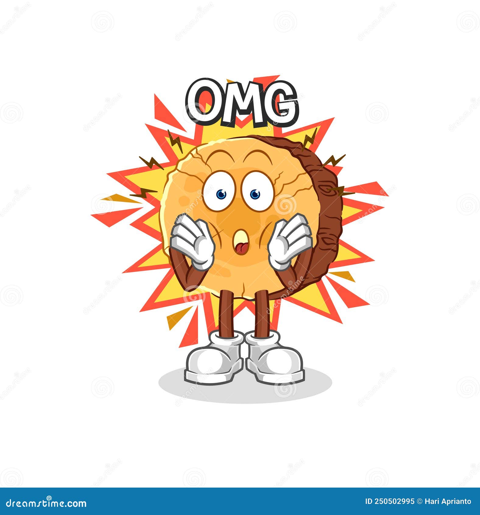 Round Log Oh My God Vector. Cartoon Character Stock Vector ...