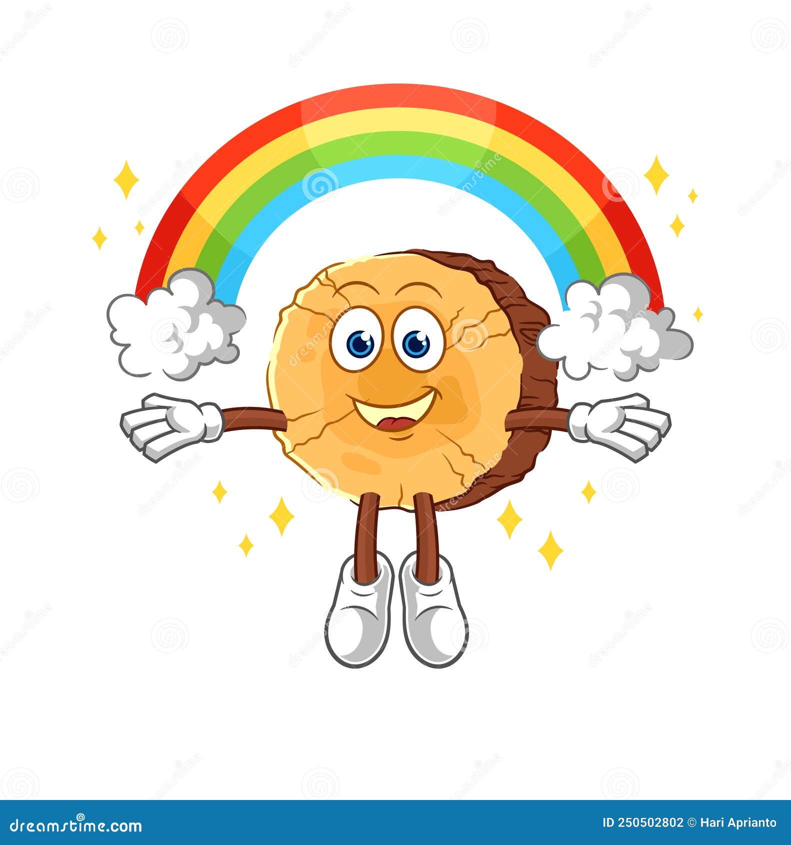 Round Log with a Rainbow. Cartoon Vector Stock Vector - Illustration of ...
