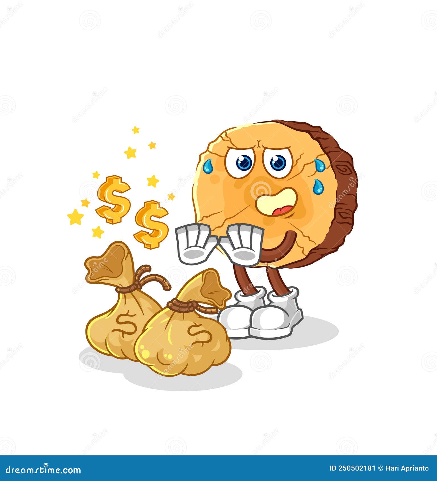 Round Log Refuse Money Illustration. Character Vector Stock Vector ...